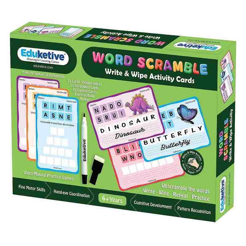 Eduketive Word Scramble Write Wipe Reusable Activity For Kids 3 9